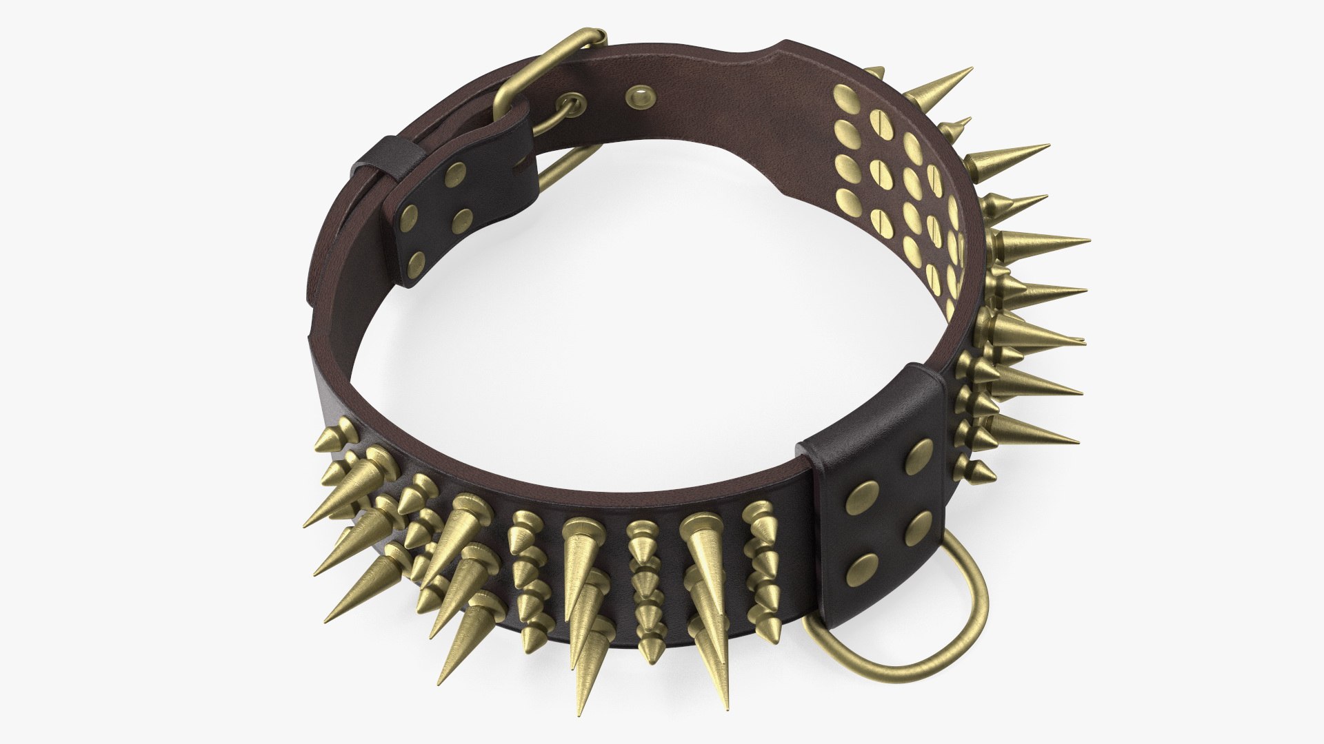Leather Dog Collar with Spikes Brown model - TurboSquid 2148522