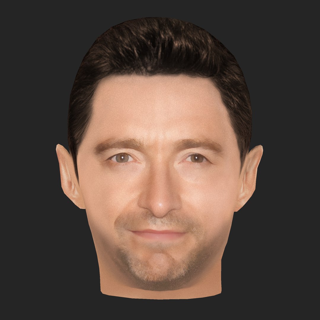 3D Hugh Jackman Head - Low Poly Head For Game Low-poly Model ...