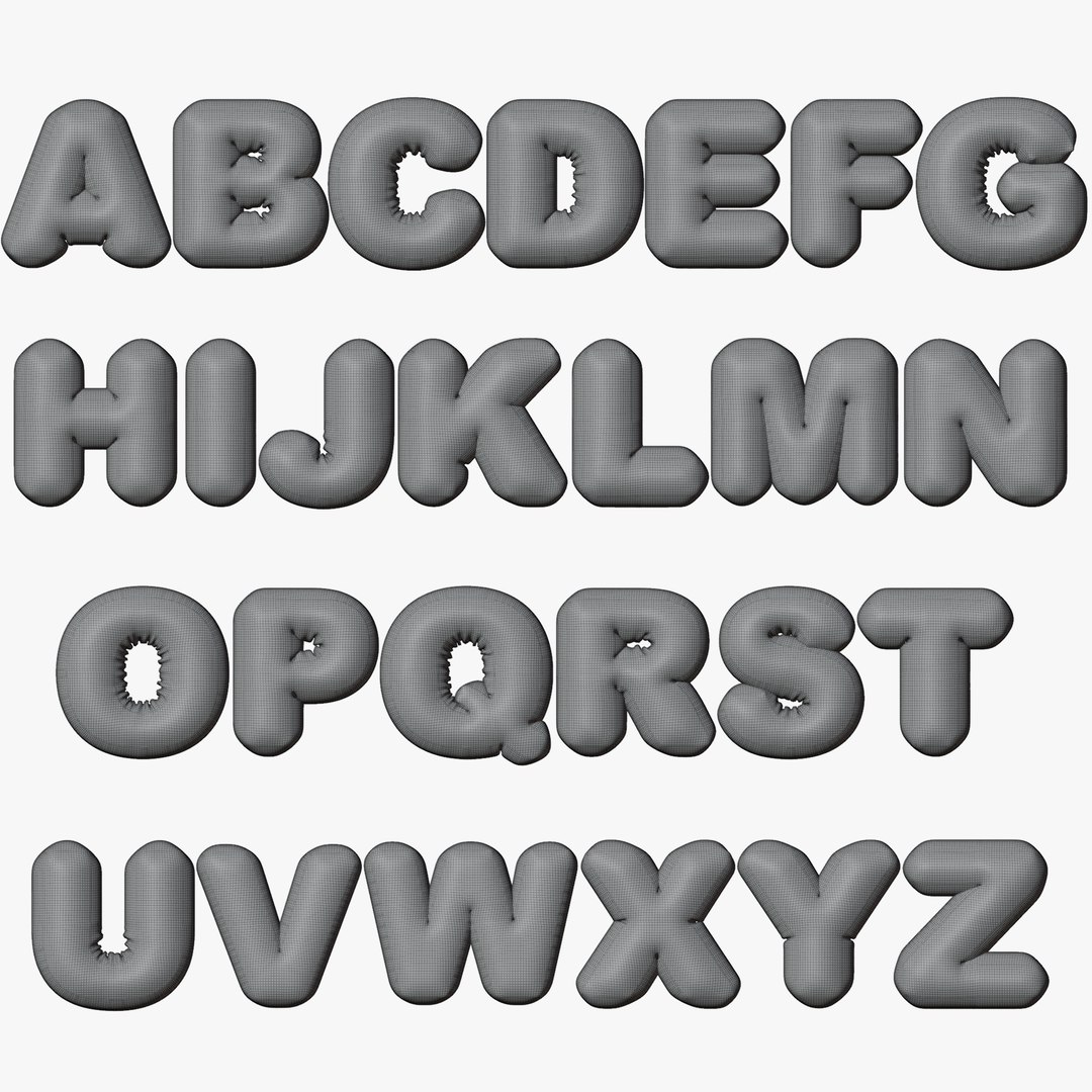 3D Big balloons Letters - TurboSquid 2163585