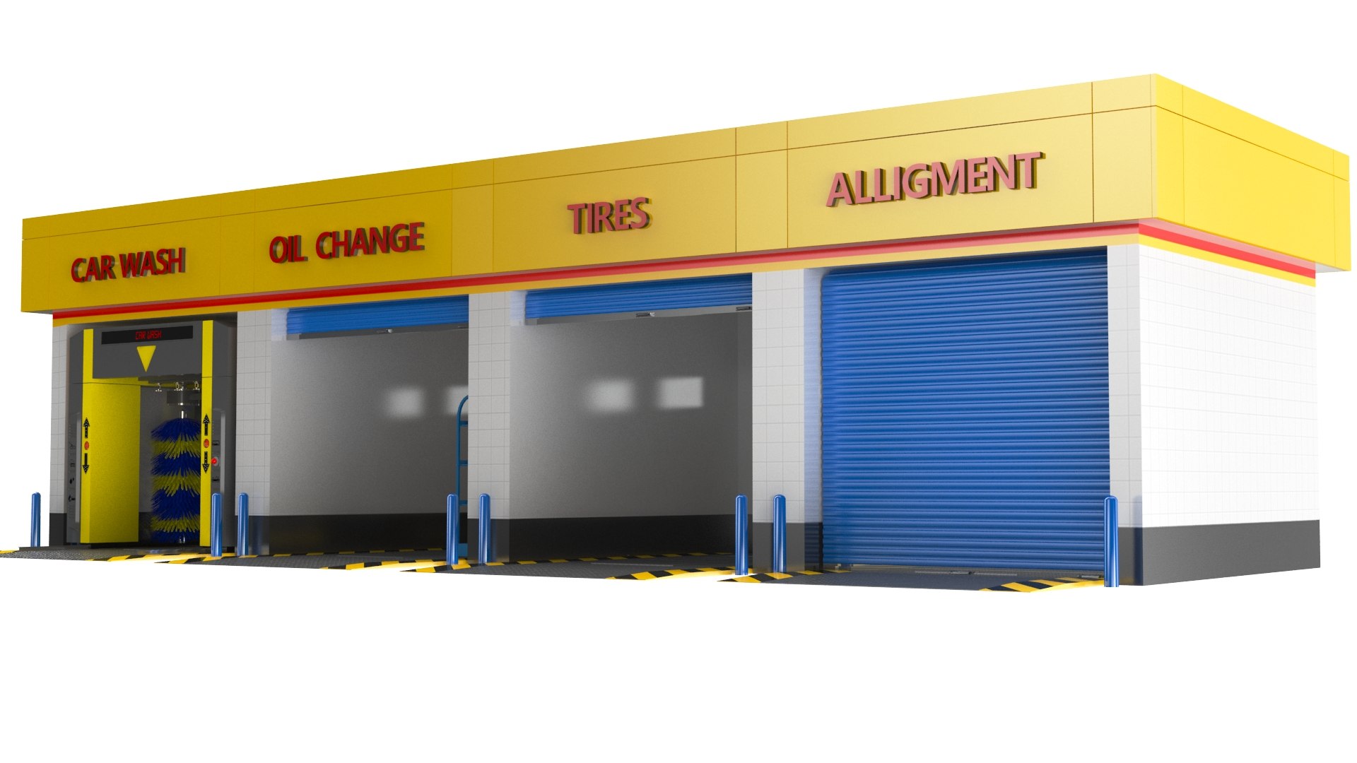 3D Model Car Service Building - TurboSquid 2037183