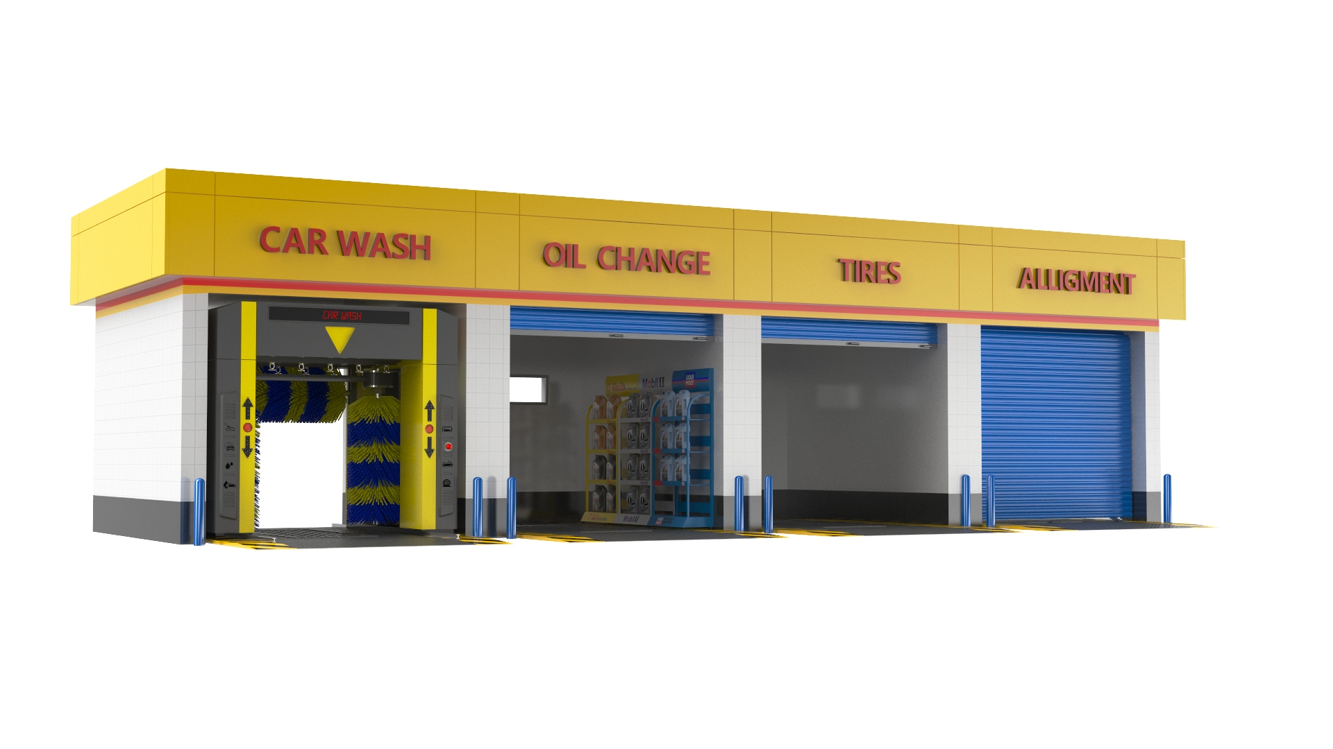 3D Model Car Service Building - TurboSquid 2037183