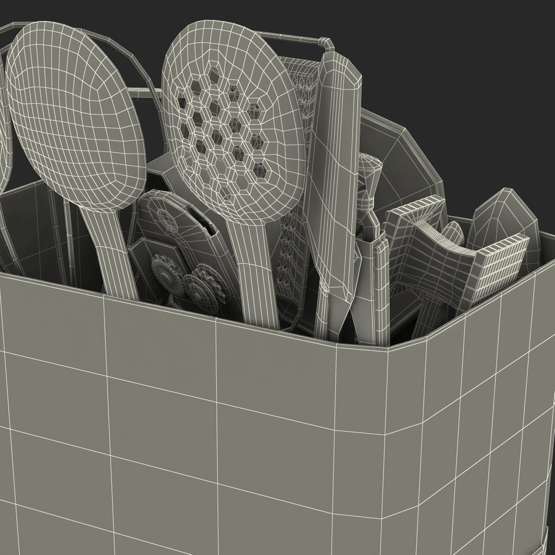 3d model kitchen tool set