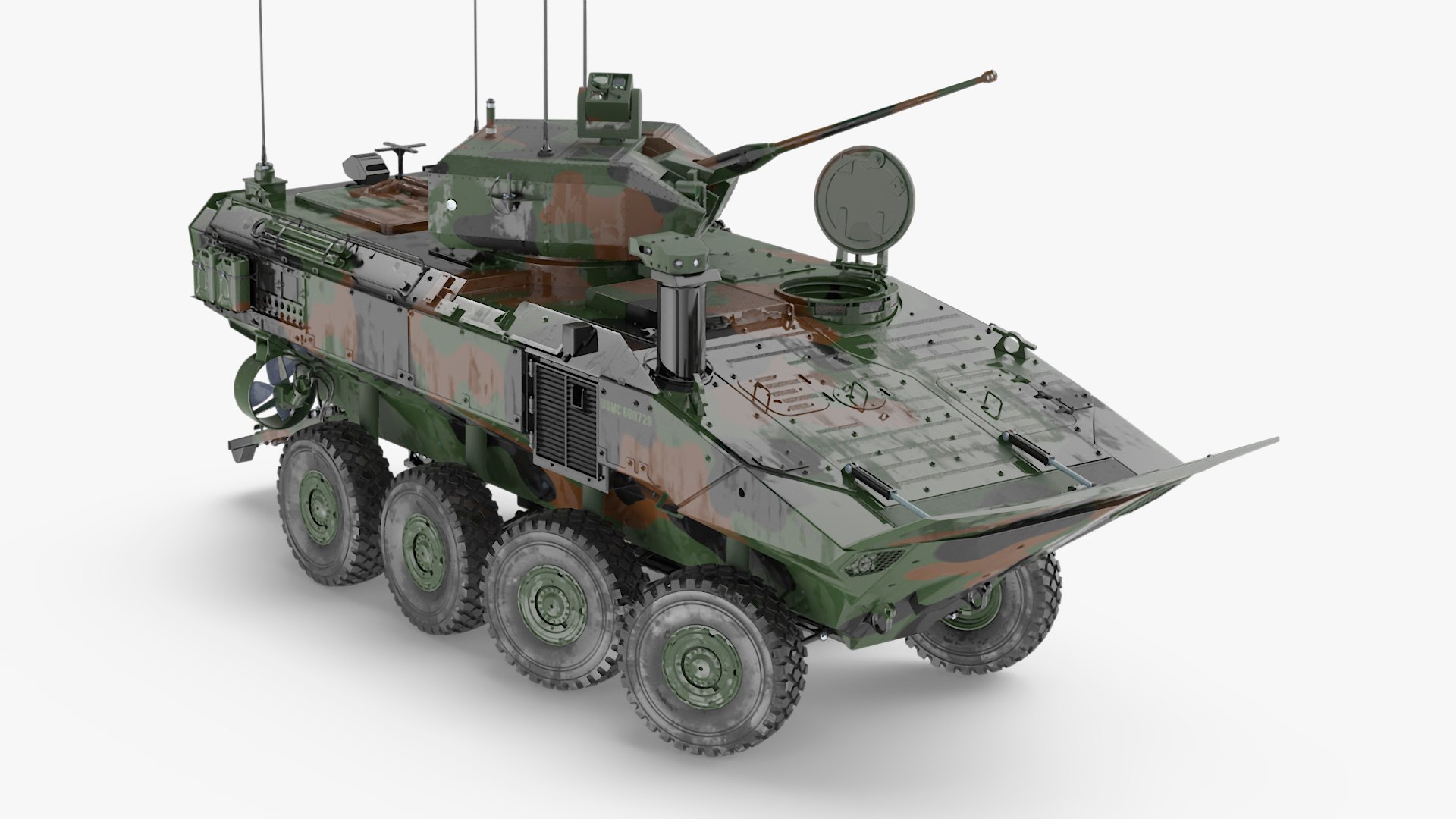 US Amphibious Assault Vehicle With 30mm Gun Wet Rigged 3D Model ...