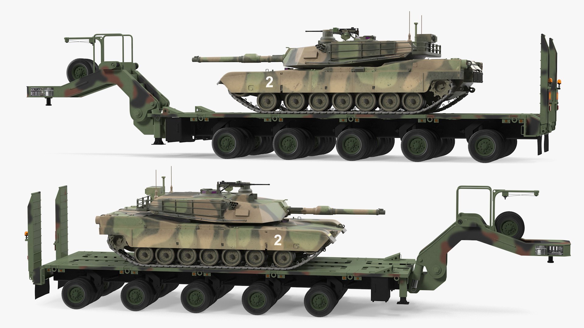 Tank Transporter M1000 Semi-trailer 3D - TurboSquid 1440435