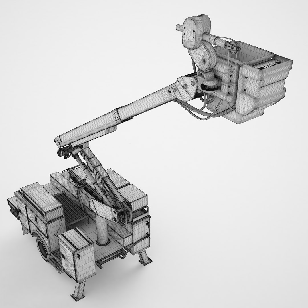3D Model Articulating Bucket Truck Back Part 04 - TurboSquid 2121442