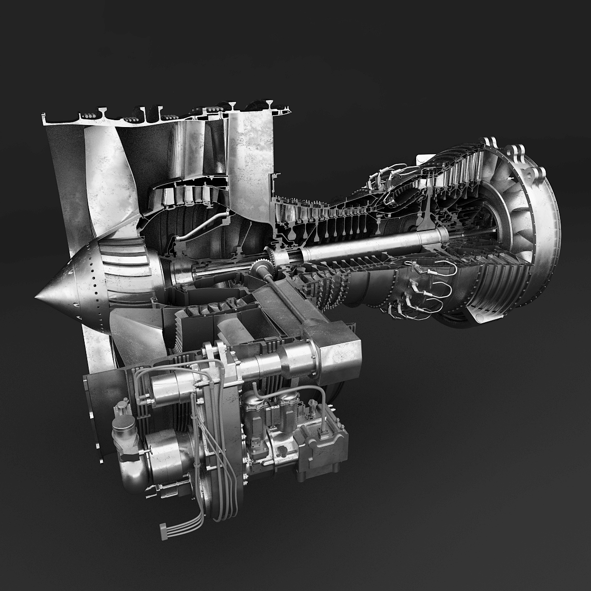 c4d cfm56-7b engine complete internal