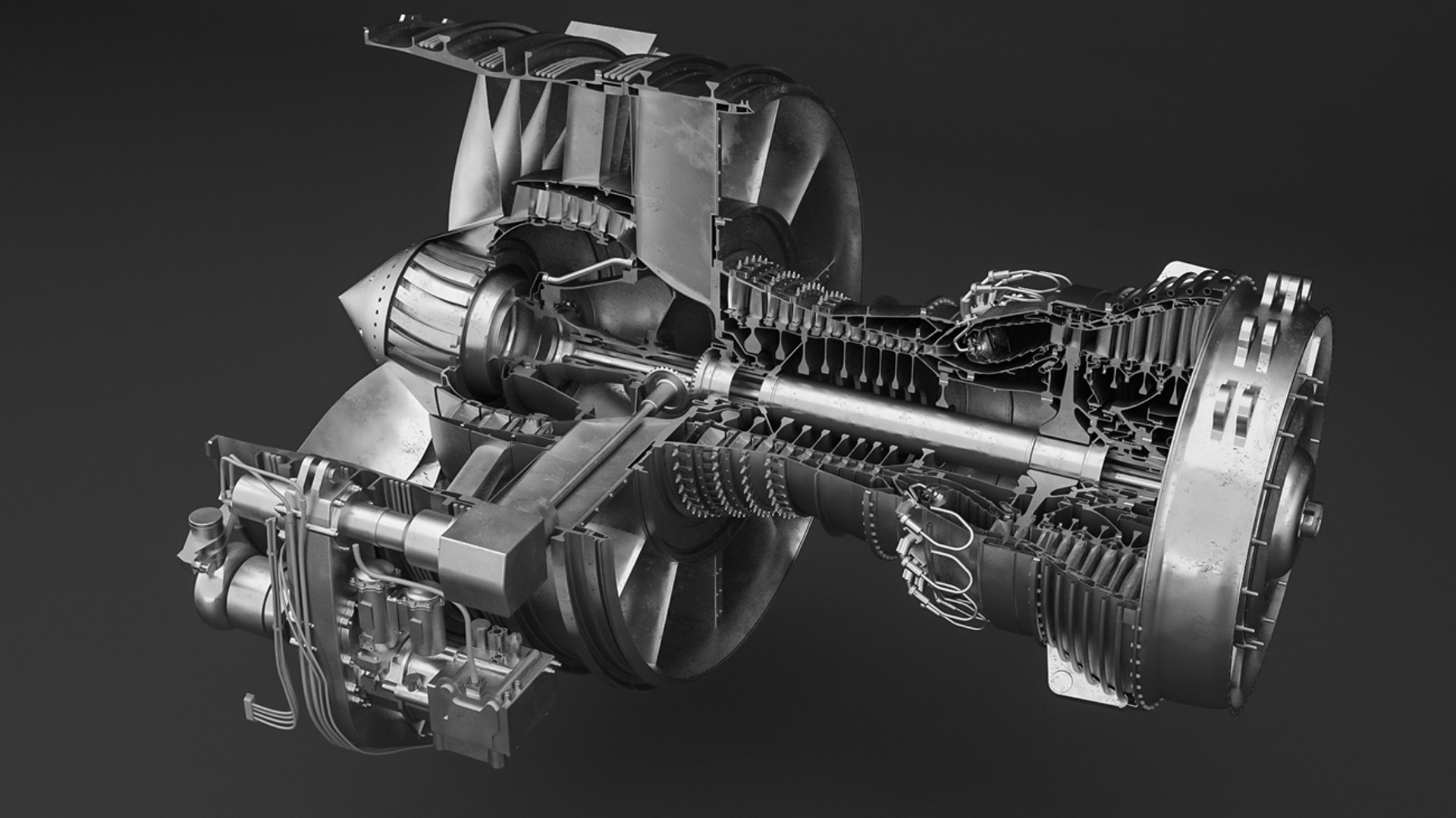 c4d cfm56-7b engine complete internal