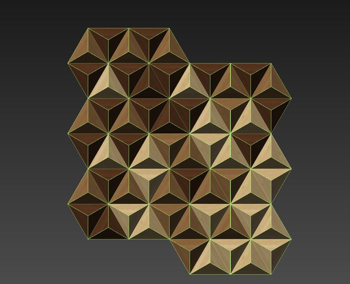 Wooden Triangles Panel 3d Model