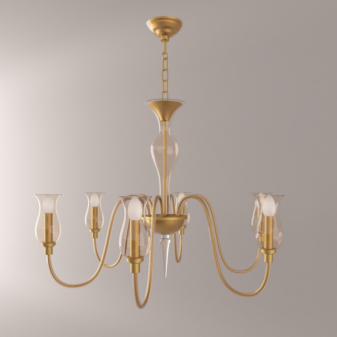 3d Soffio 6 Light Candelier Model
