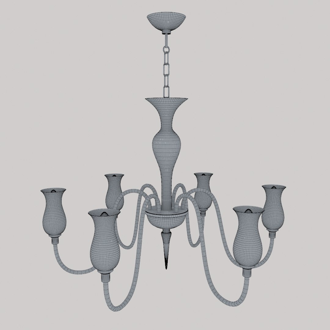 3d Soffio 6 Light Candelier Model