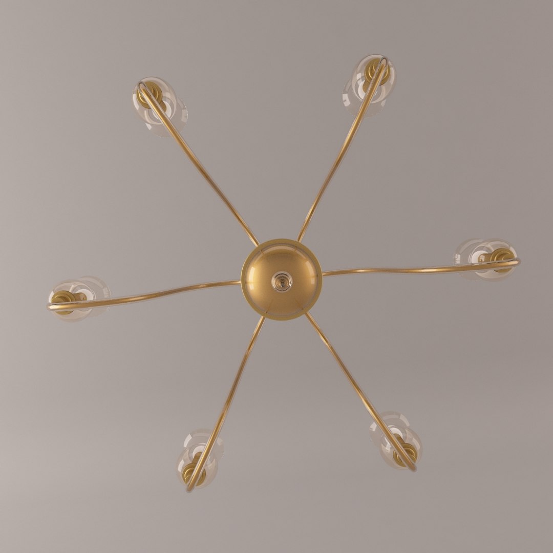 3d Soffio 6 Light Candelier Model