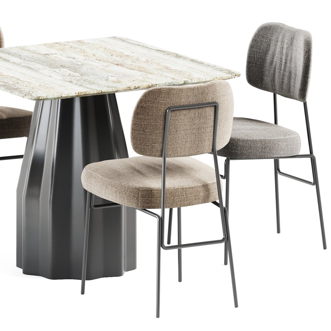3D model Kapoor Chair by Annud and Burin Table by Viccarbe - TurboSquid ...