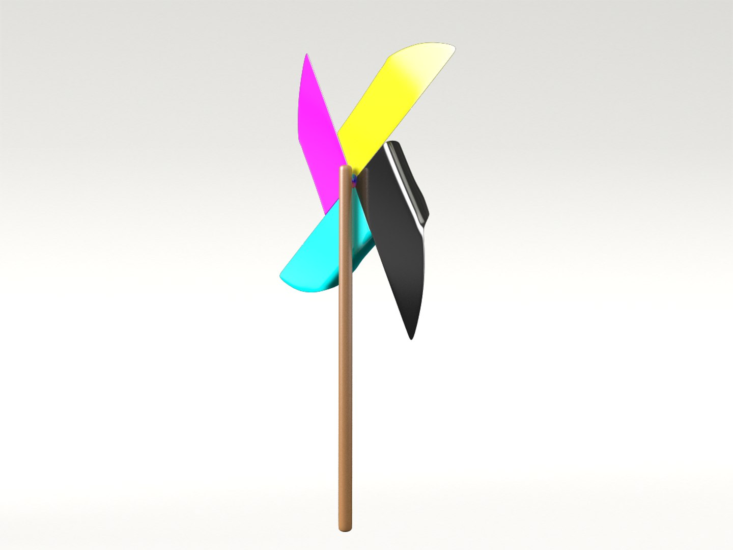 3d Pinwheel Cmyk Rainbow Model