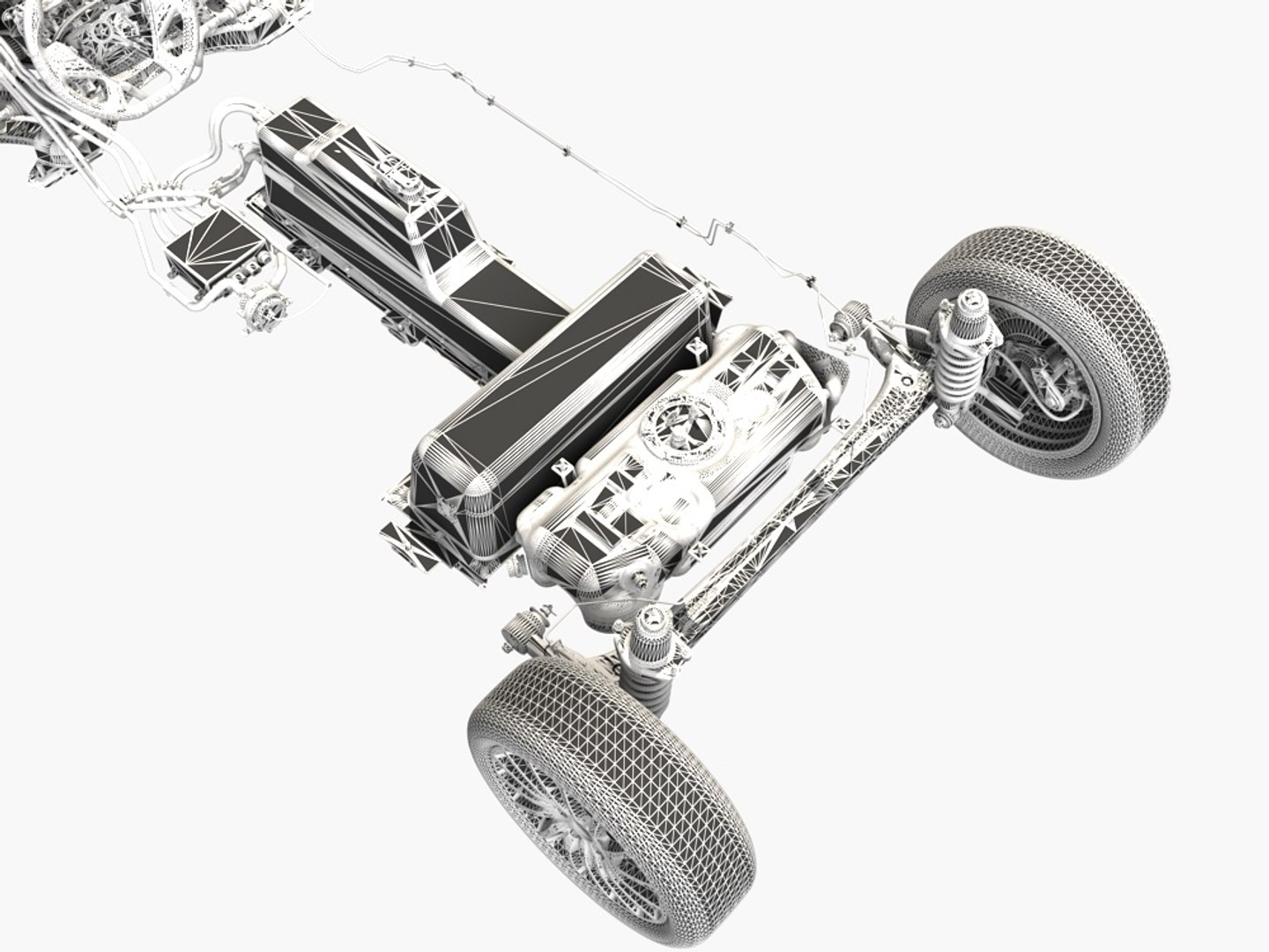 Chassis electric car hybrid 3D model - TurboSquid 1649563