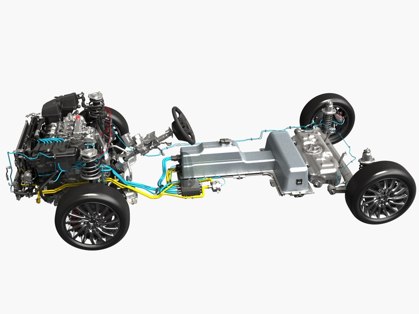 Chassis electric car hybrid 3D model - TurboSquid 1649563
