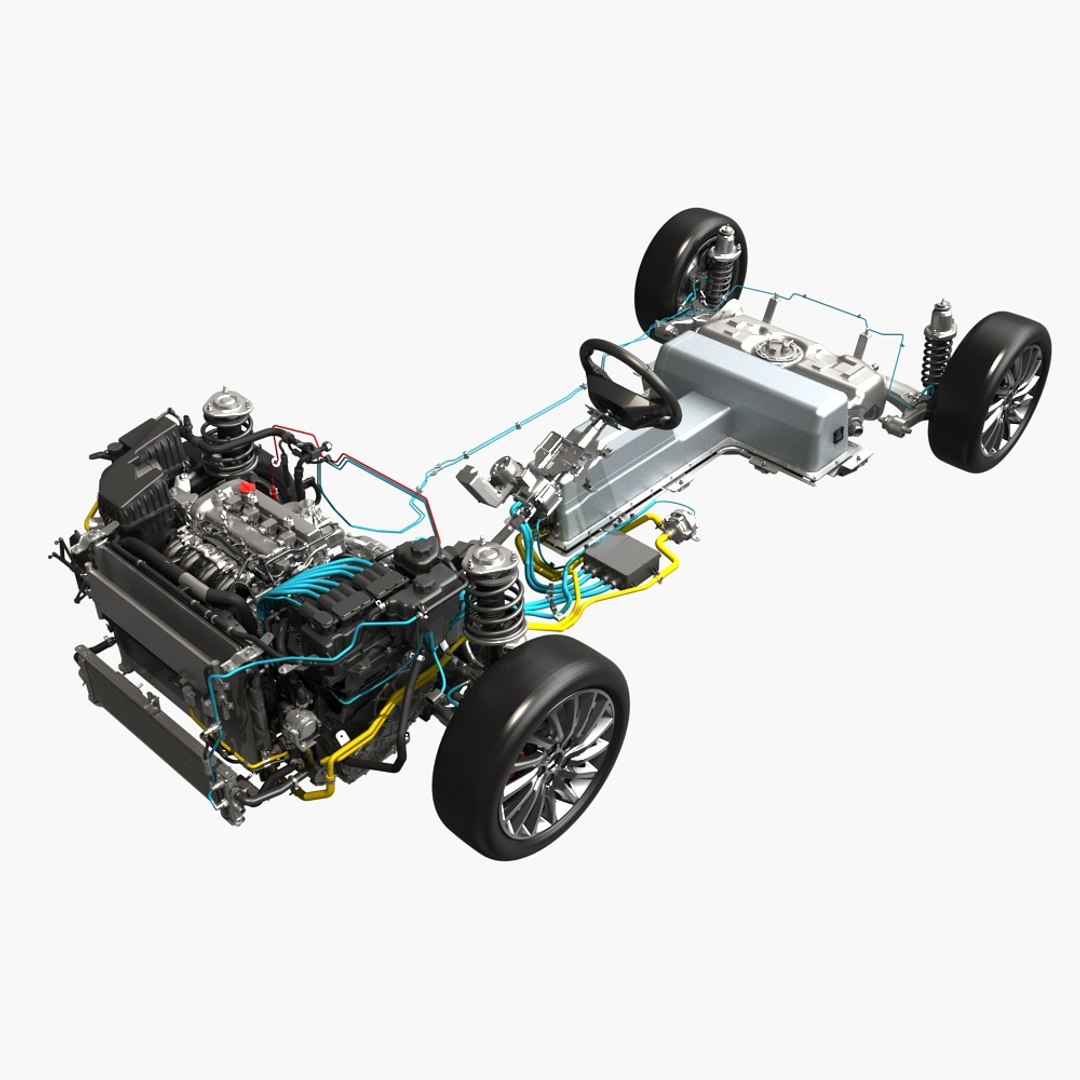 Chassis electric car hybrid 3D model - TurboSquid 1649563