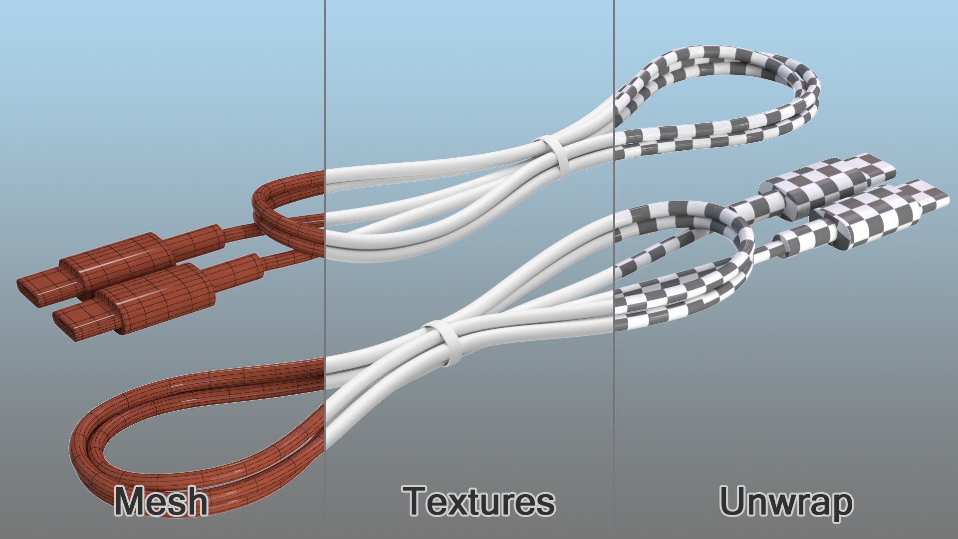 Usb cable folded type 3D model - TurboSquid 1628336