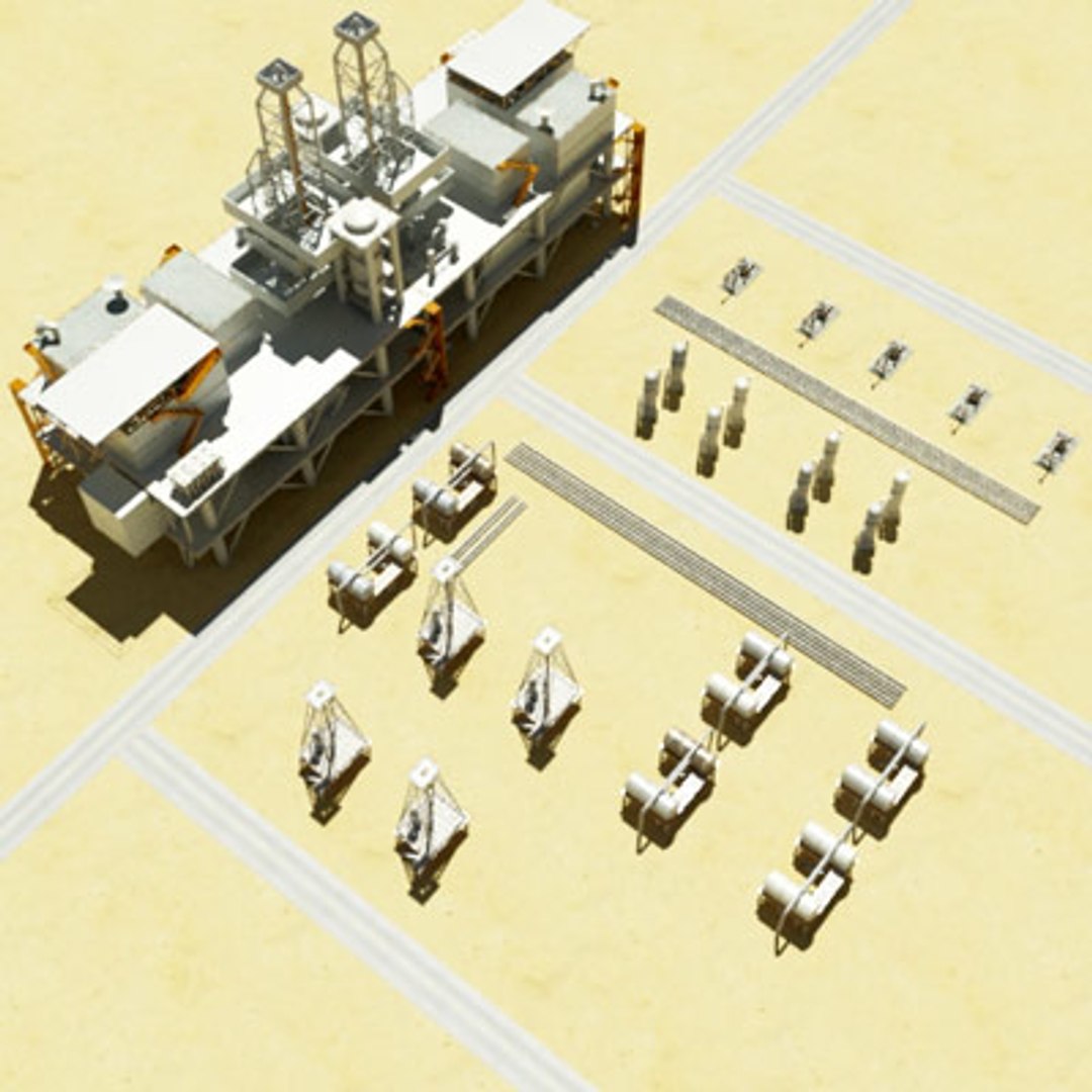 Desert Oil Instalations 3d Max