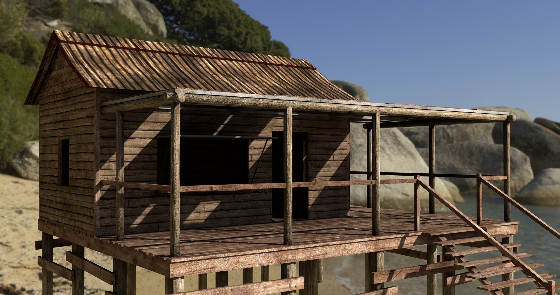 Wooden Shack 3D - TurboSquid 1429127