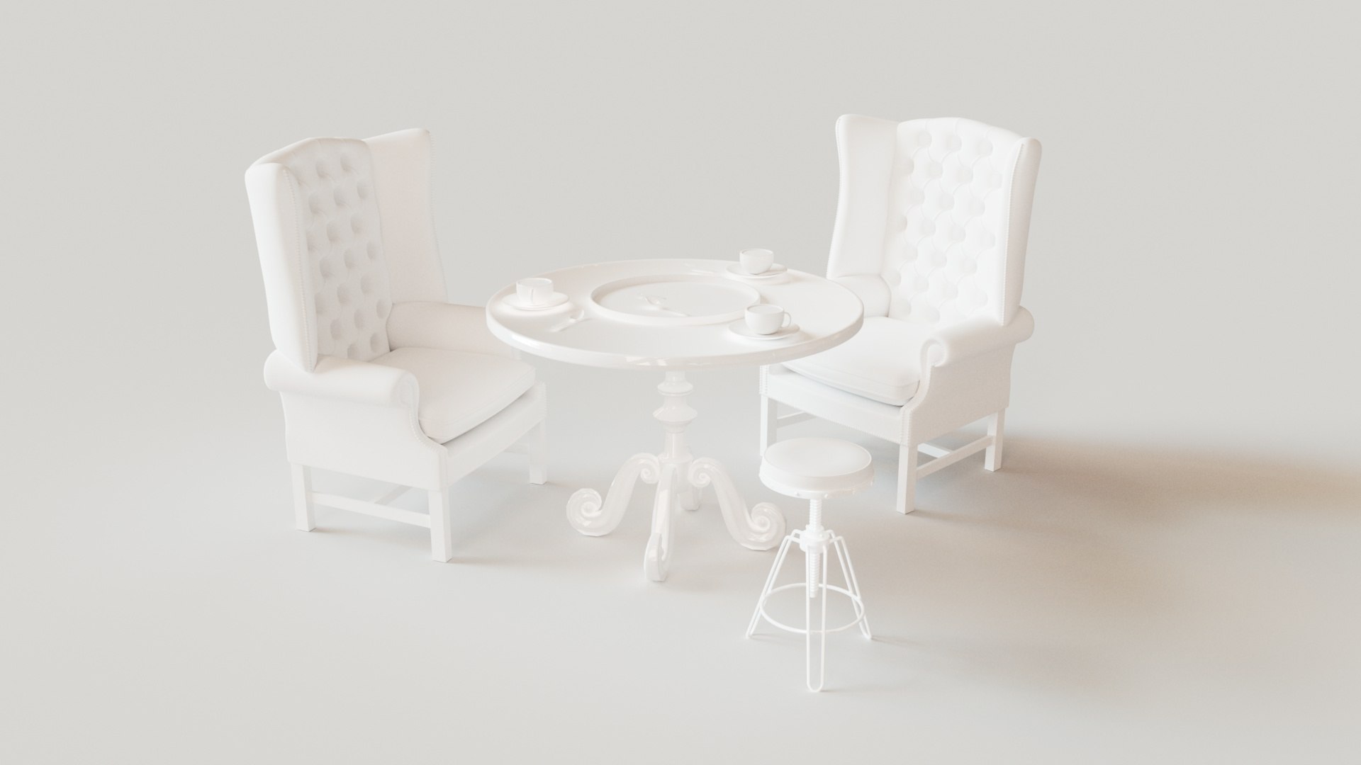 3D Cafe - Coffee Shop Chairs and Table Scene - Includes drag and drop ...