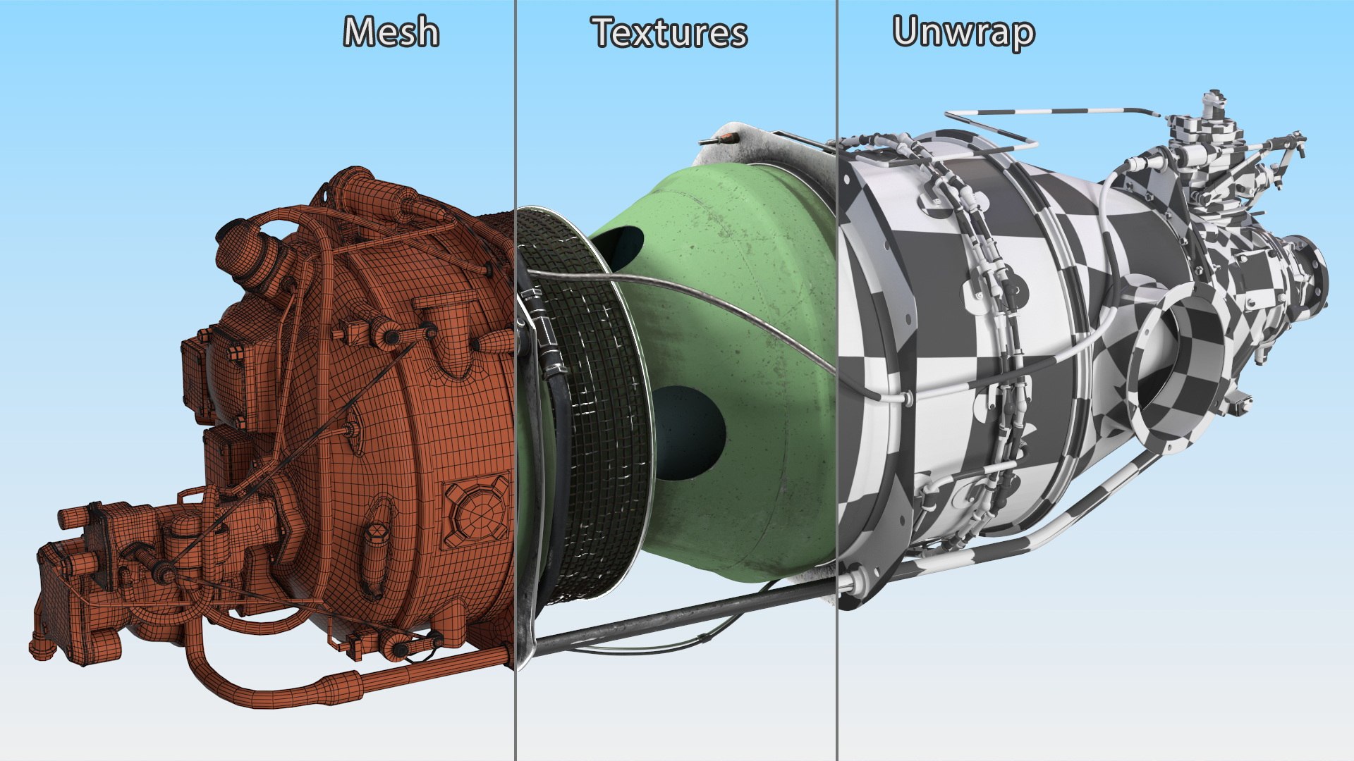 3D Aircraft Engine Pratt and Whitney Canada PT6 - TurboSquid 2079632