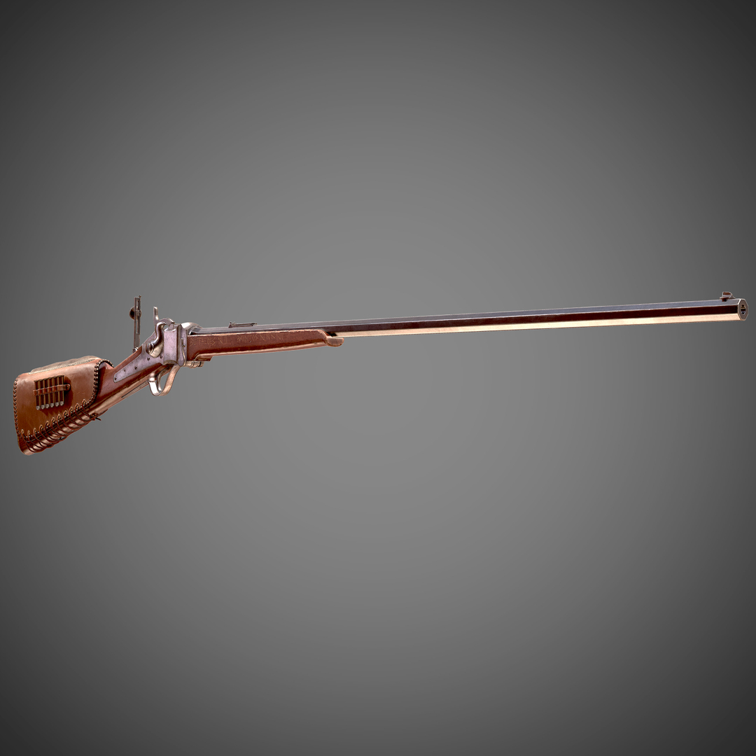 next-gen 1874 sharps rifle 3d model