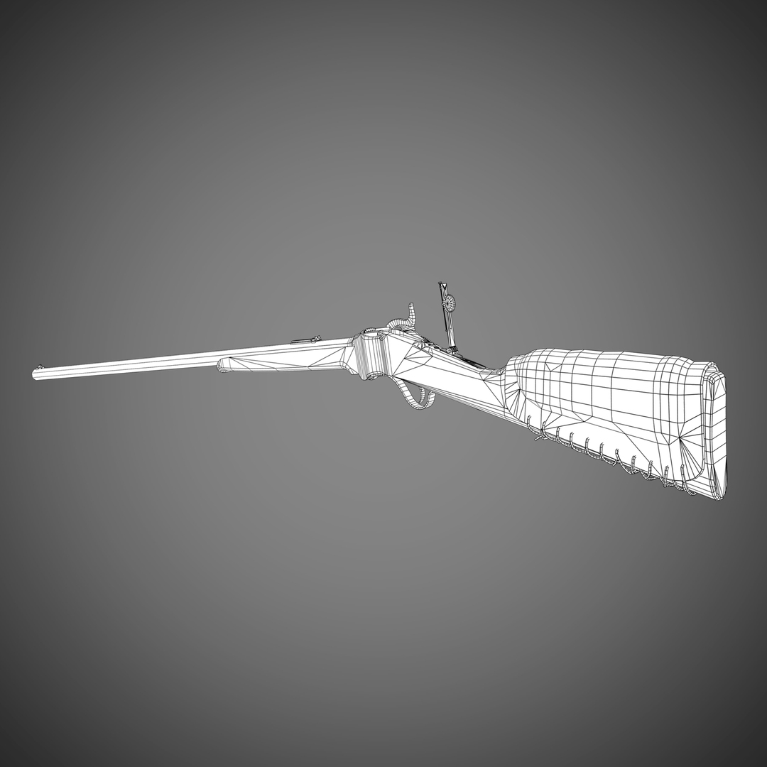 next-gen 1874 sharps rifle 3d model