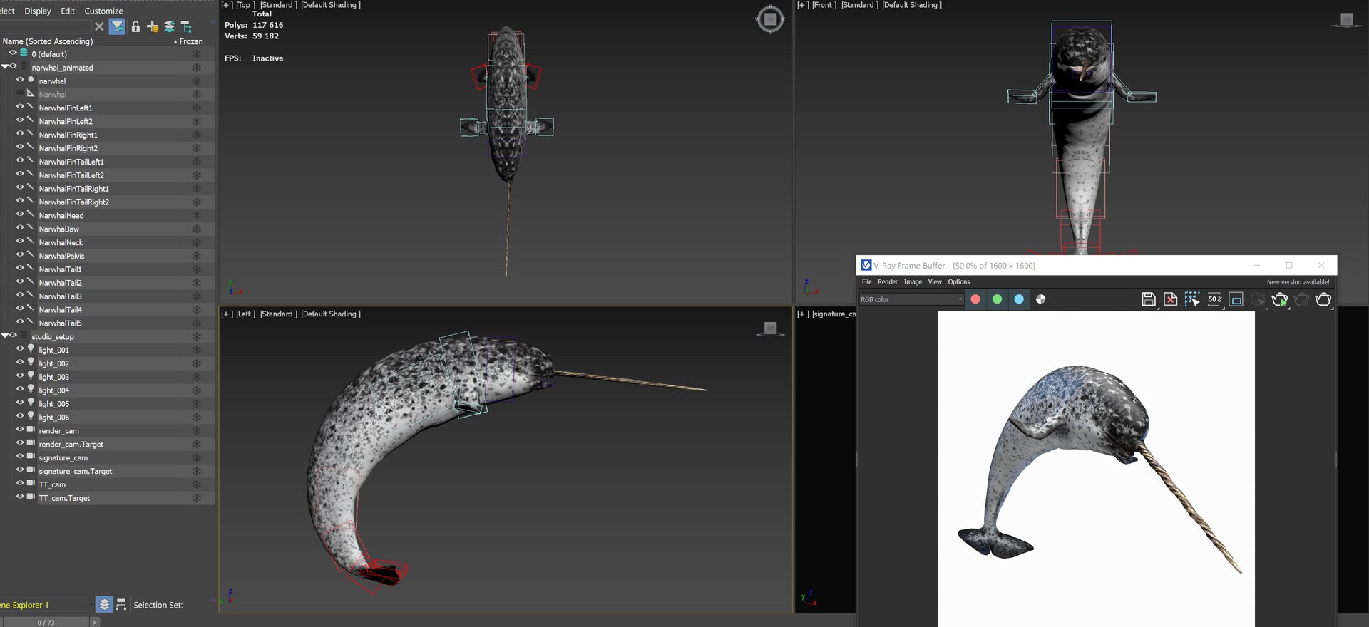 Narwhal Animated 3D Model - TurboSquid 2149267
