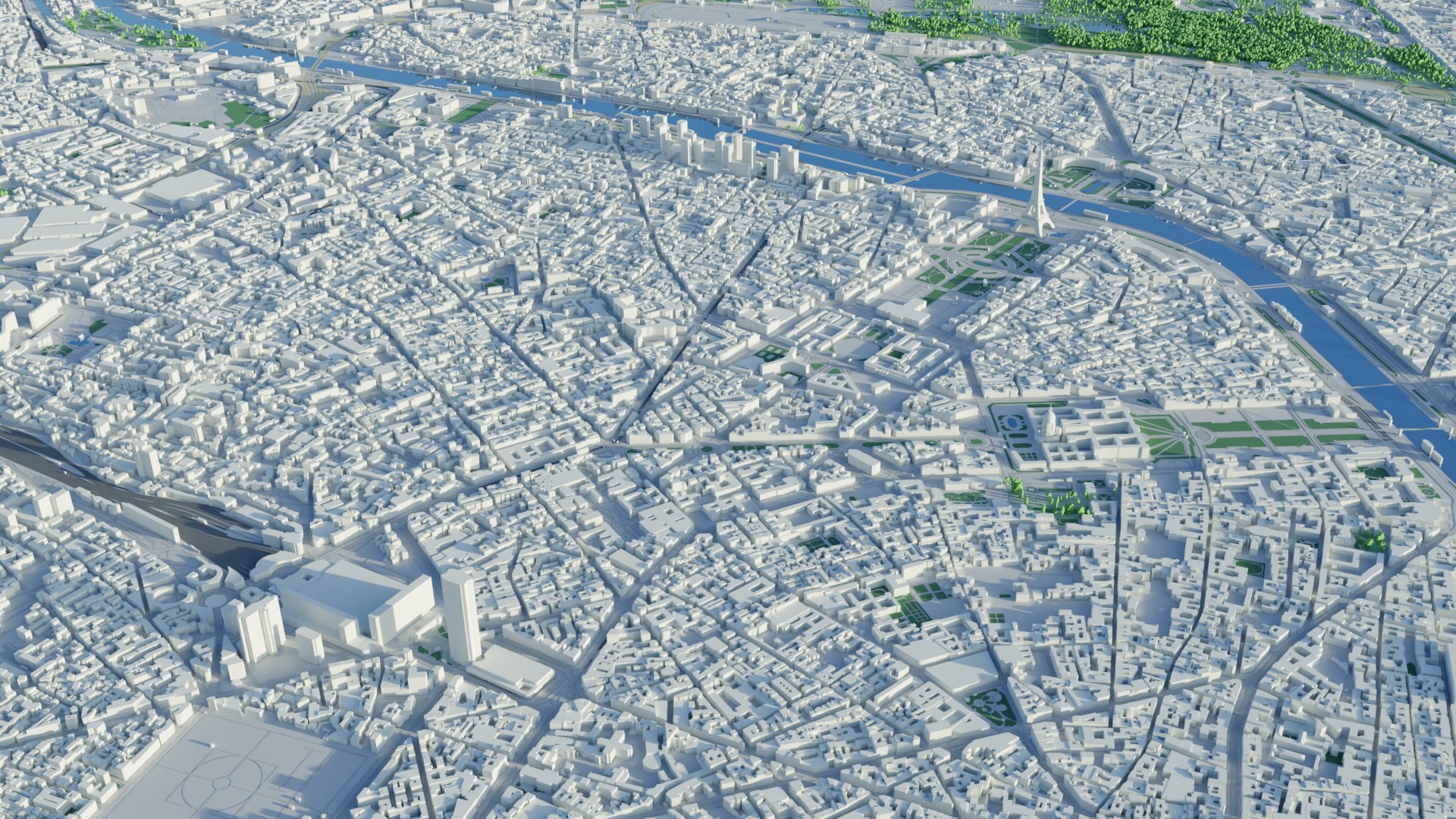 Paris City Map 3D Model - TurboSquid 1840493