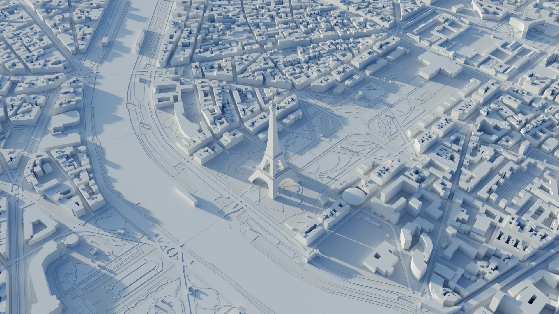 Paris City Map 3D Model - TurboSquid 1840493