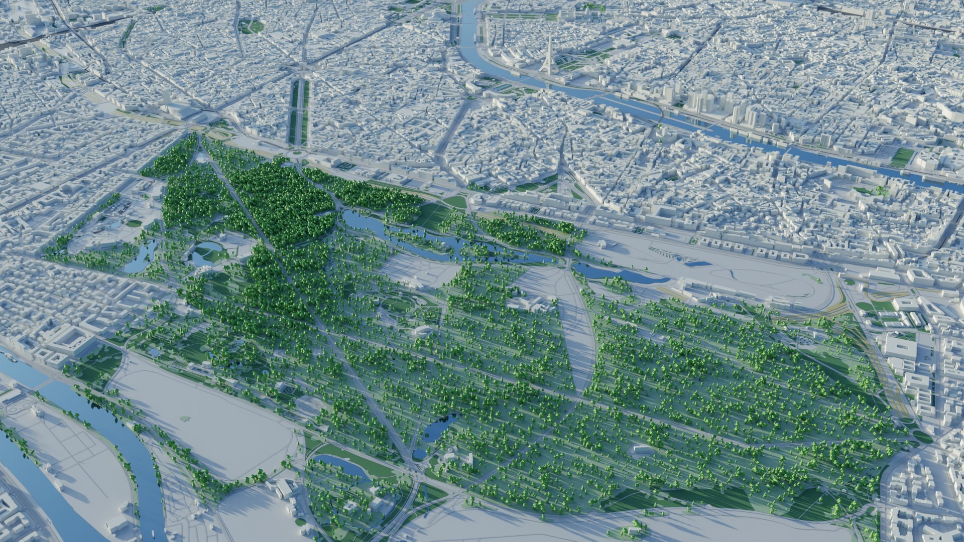 Paris City Map 3D Model - TurboSquid 1840493