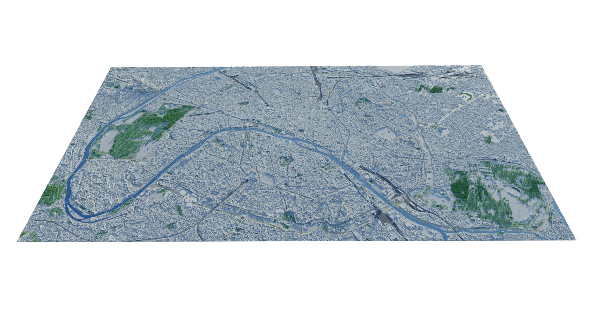 Paris City Map 3D Model - TurboSquid 1840493