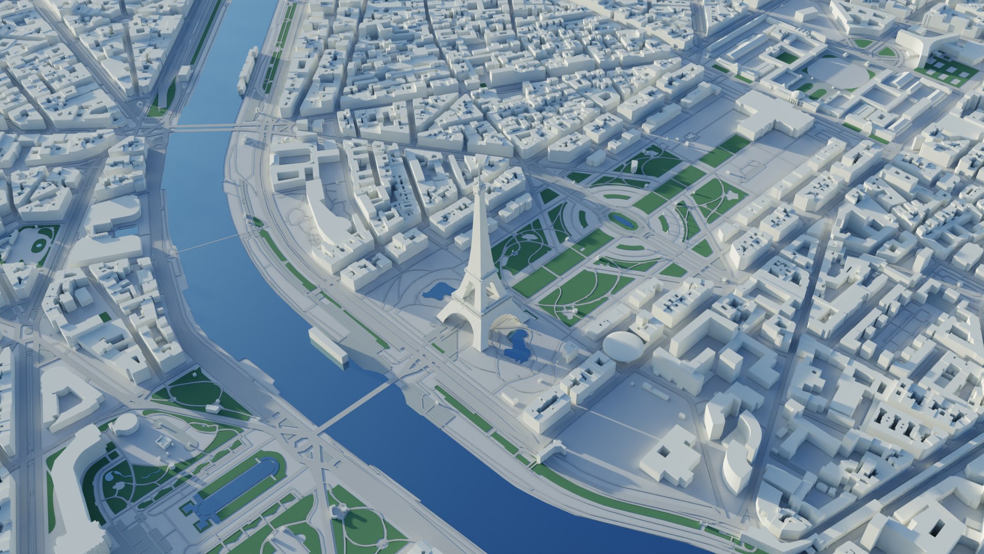 Paris City Map 3D Model - TurboSquid 1840493