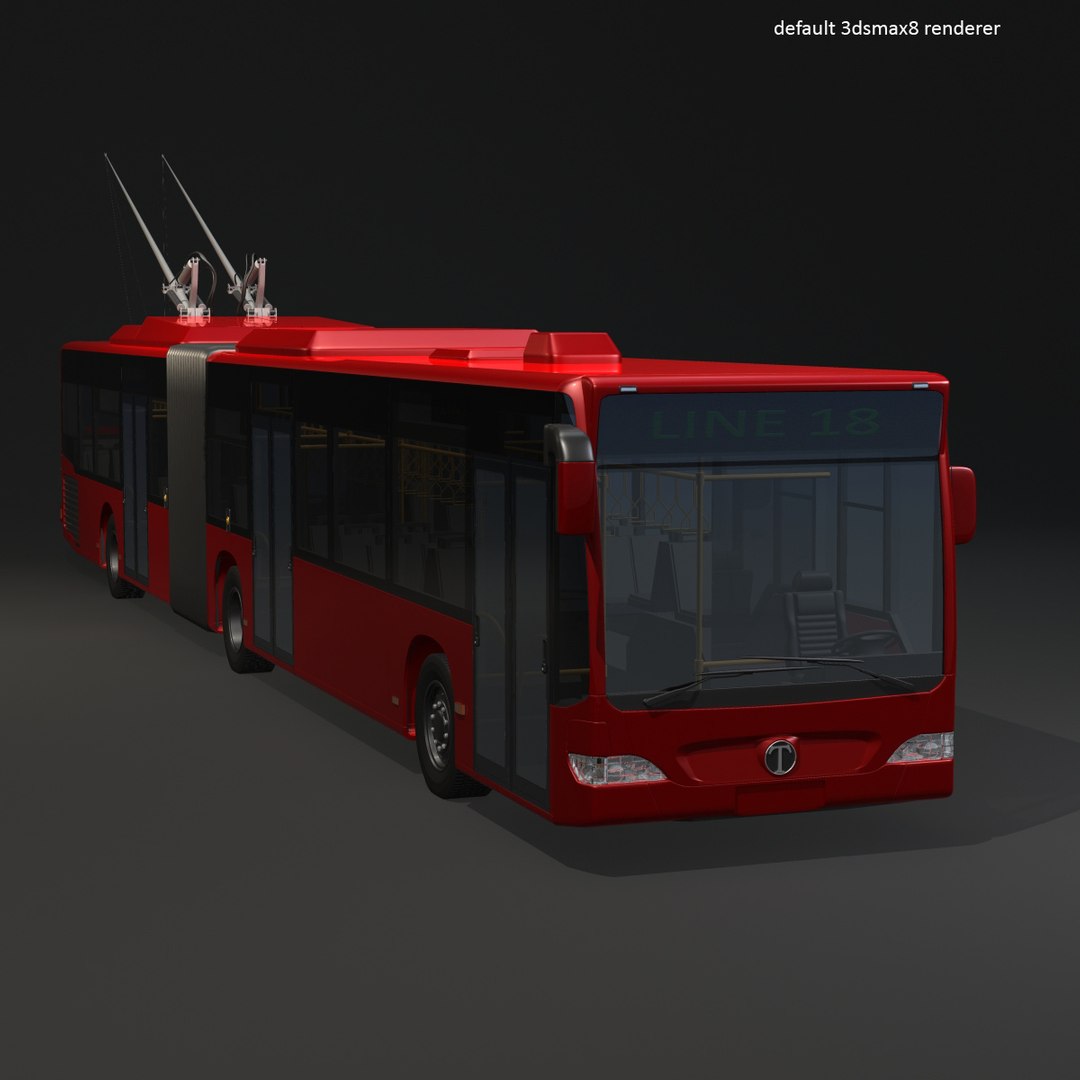 3ds Max Articulated Trolleybus