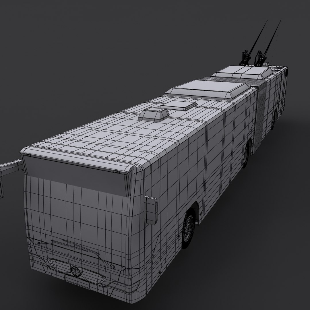 3ds Max Articulated Trolleybus