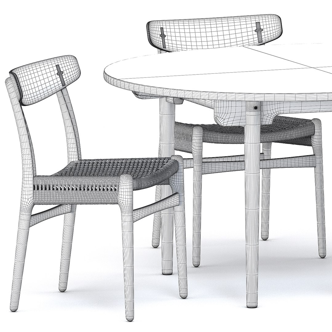 CH337 DINING TABLE and CH23 CHAIR model - TurboSquid 1800590
