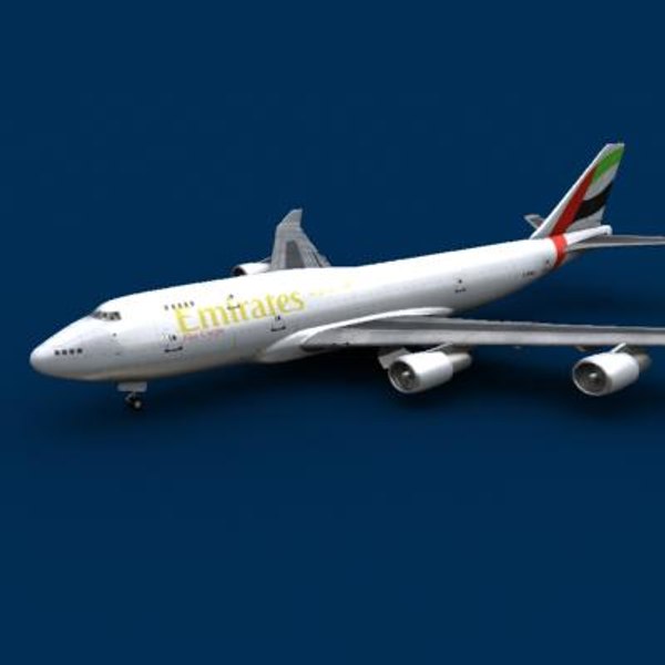 747-400 emirates cargo 3d model