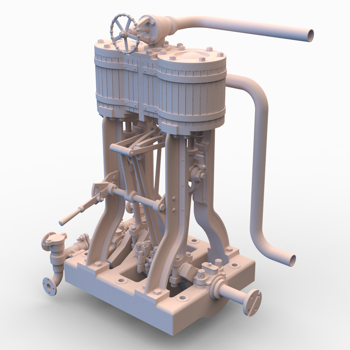 x launch engine steam 3d model