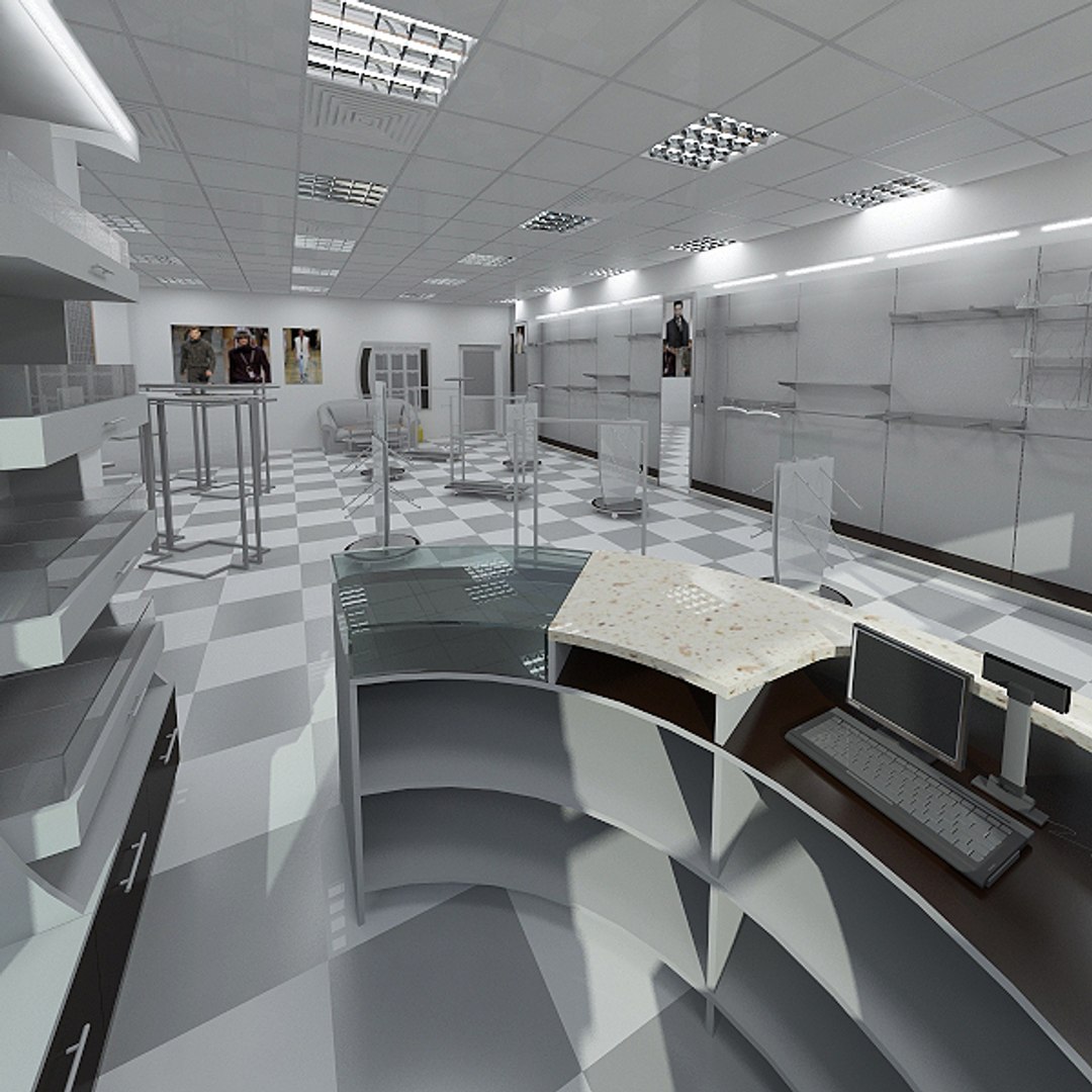 3d Model Clothes Shop Interior