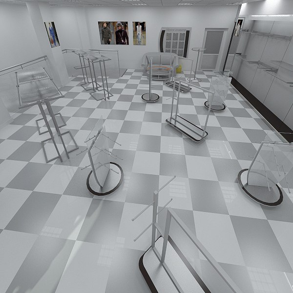 3d model clothes shop interior