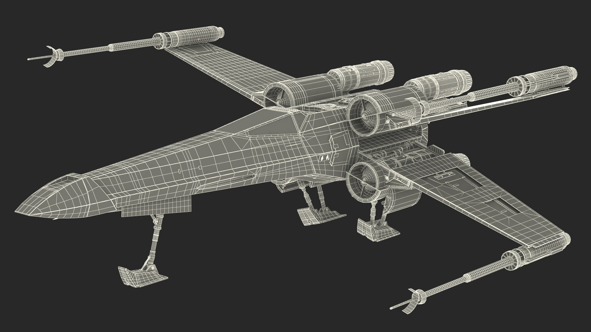 X-Wing Starfighter Rigged 3D Model - TurboSquid 2264737