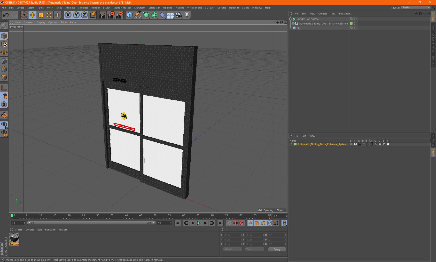 3D Automatic Sliding Door Entrance System model - TurboSquid 2041010