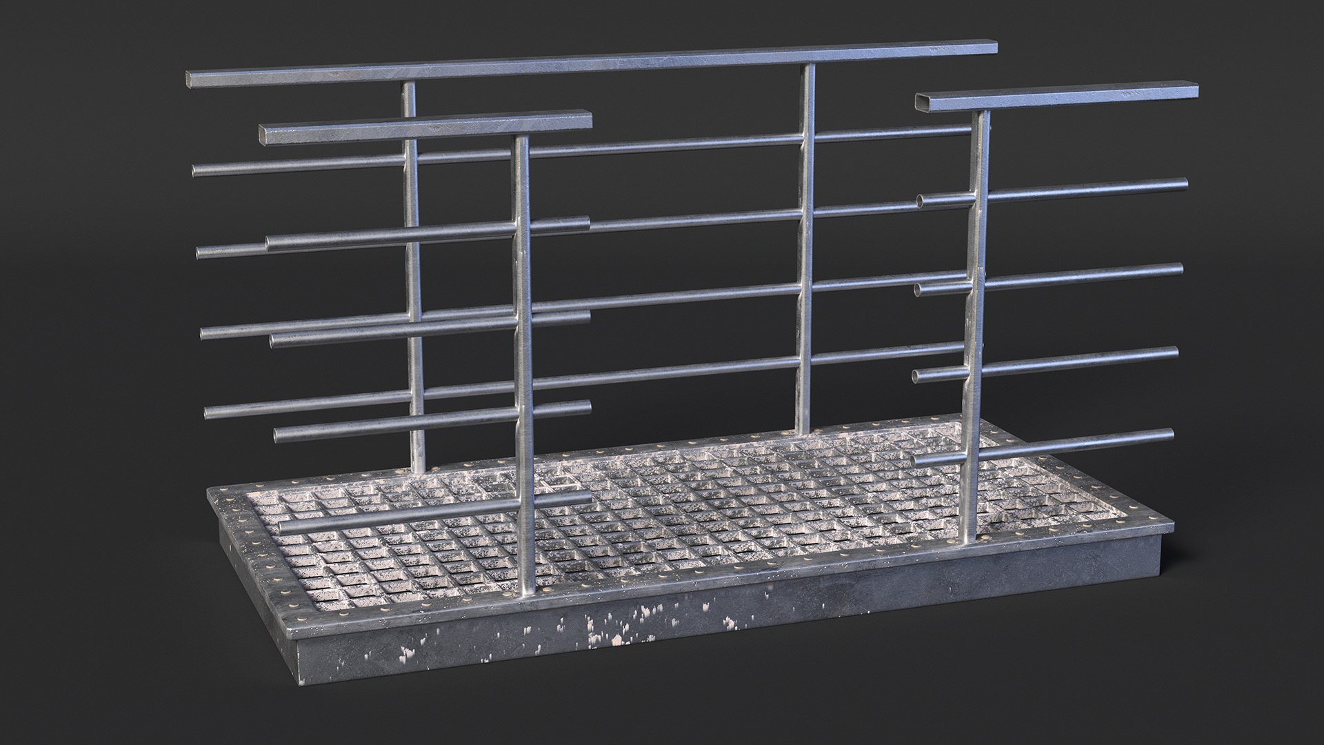 3D Straight Industrial Catwalk with Aisle model - TurboSquid 2167460
