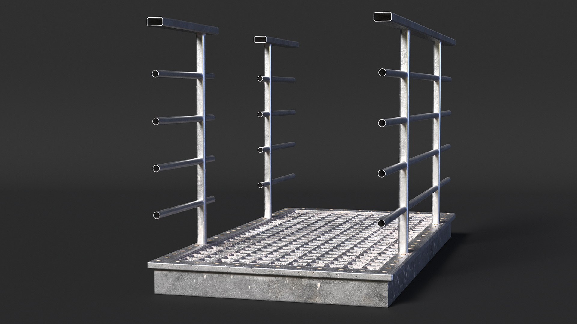 3D Straight Industrial Catwalk with Aisle model - TurboSquid 2167460