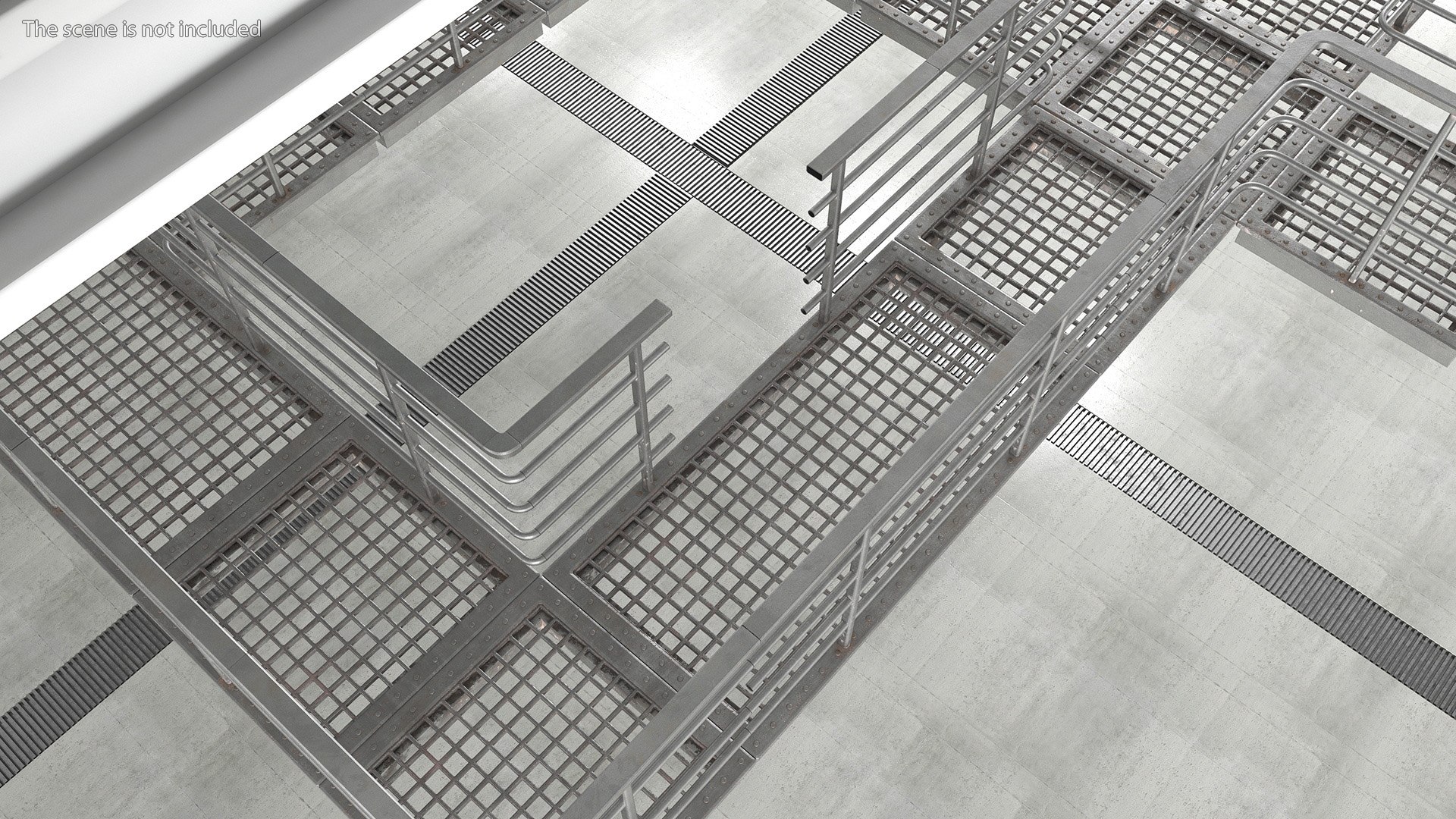 3D Straight Industrial Catwalk with Aisle model - TurboSquid 2167460