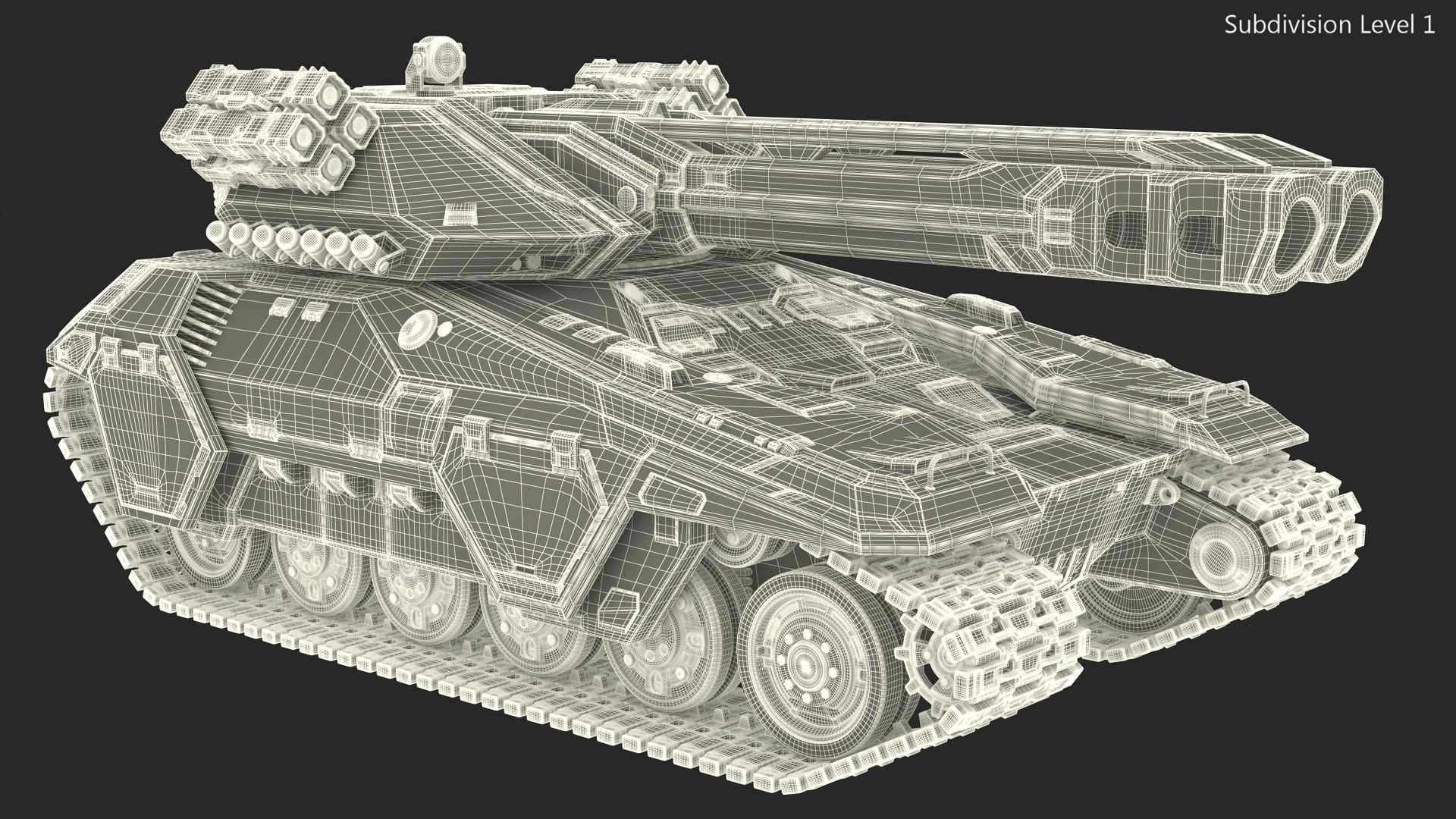 Futuristic Battle Tank With Damage Rigged For Maya 3D Model ...