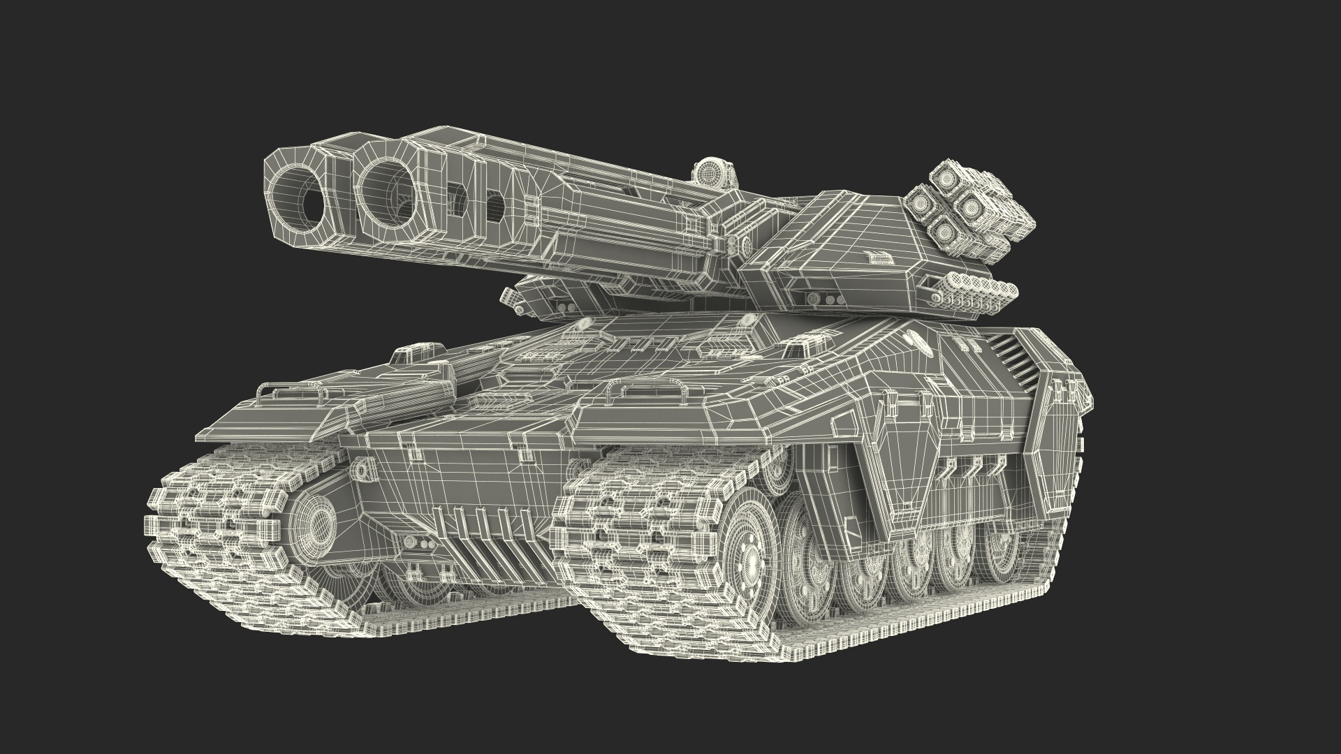 Futuristic Battle Tank With Damage Rigged For Maya 3D Model ...