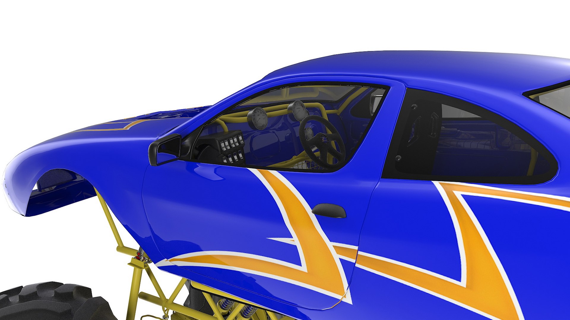 Monster Wheel Car Model - TurboSquid 1703051