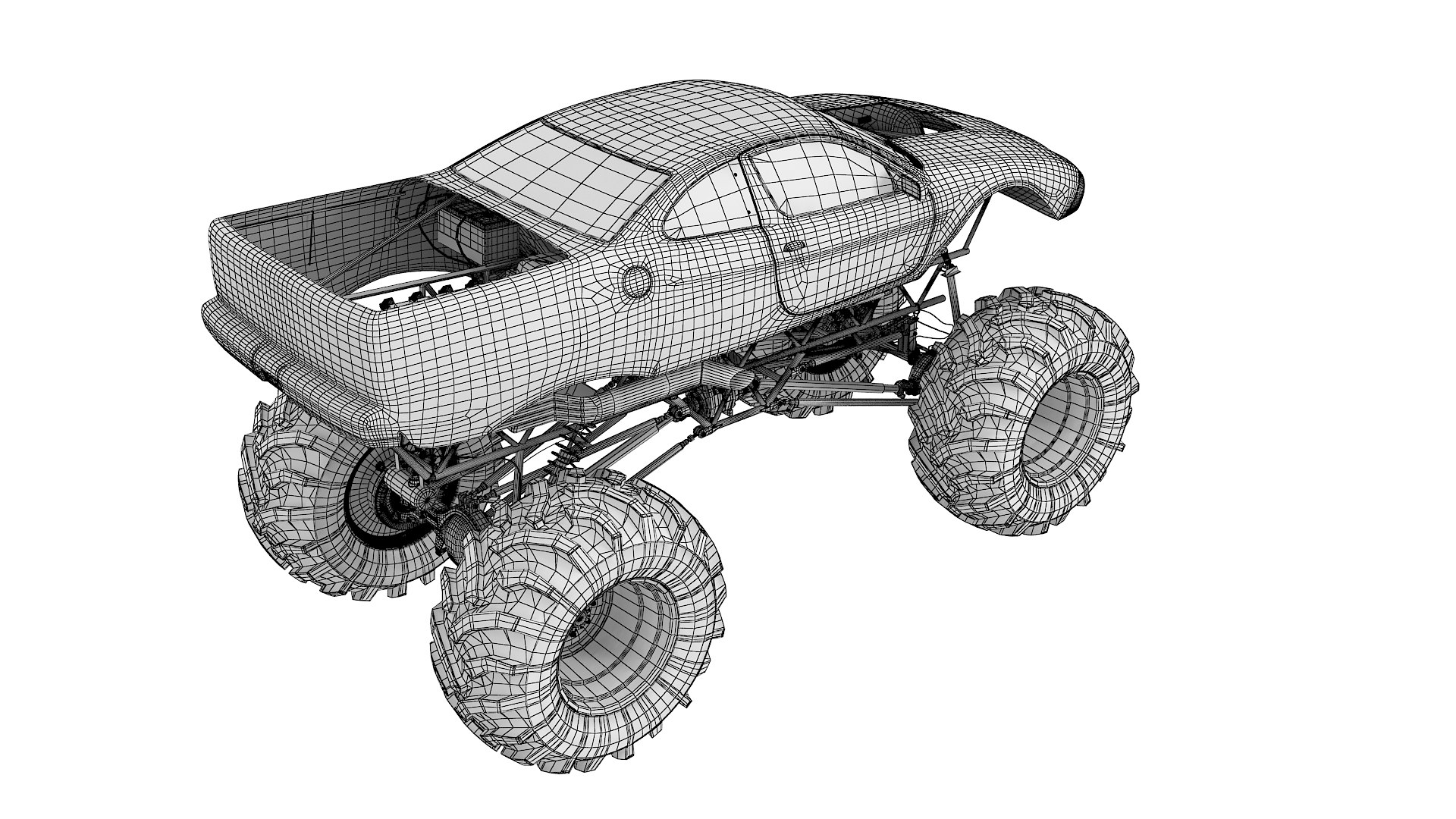 Monster Wheel Car Model - TurboSquid 1703051