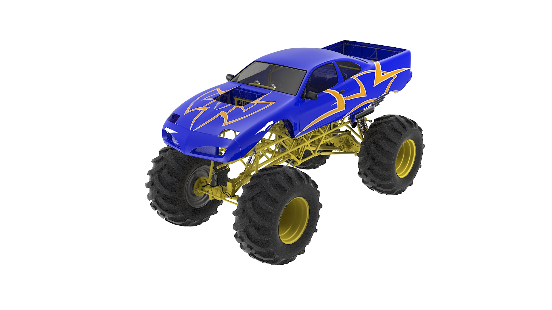 Monster Wheel Car Model - TurboSquid 1703051
